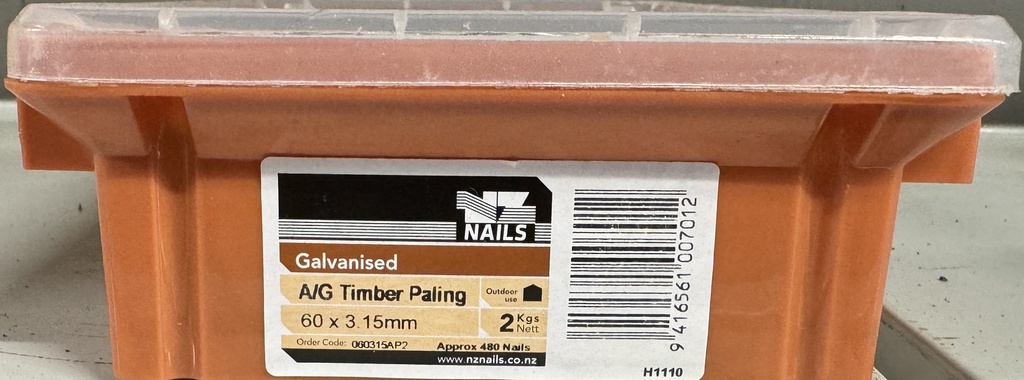 NAIL 2KG 60 x 3.15mm FENCE PALING NAILS | Warehouse Building Supplies